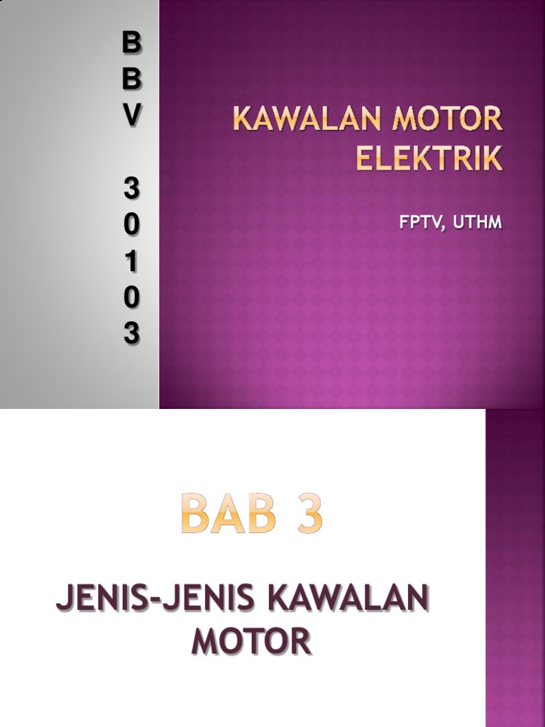 BAB 3 Jenis-Jenis Kawalan Motor | PDF