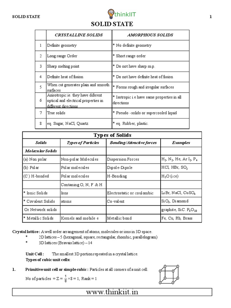 3 - Solid State PDF | PDF | Crystal Structure | Semiconductors