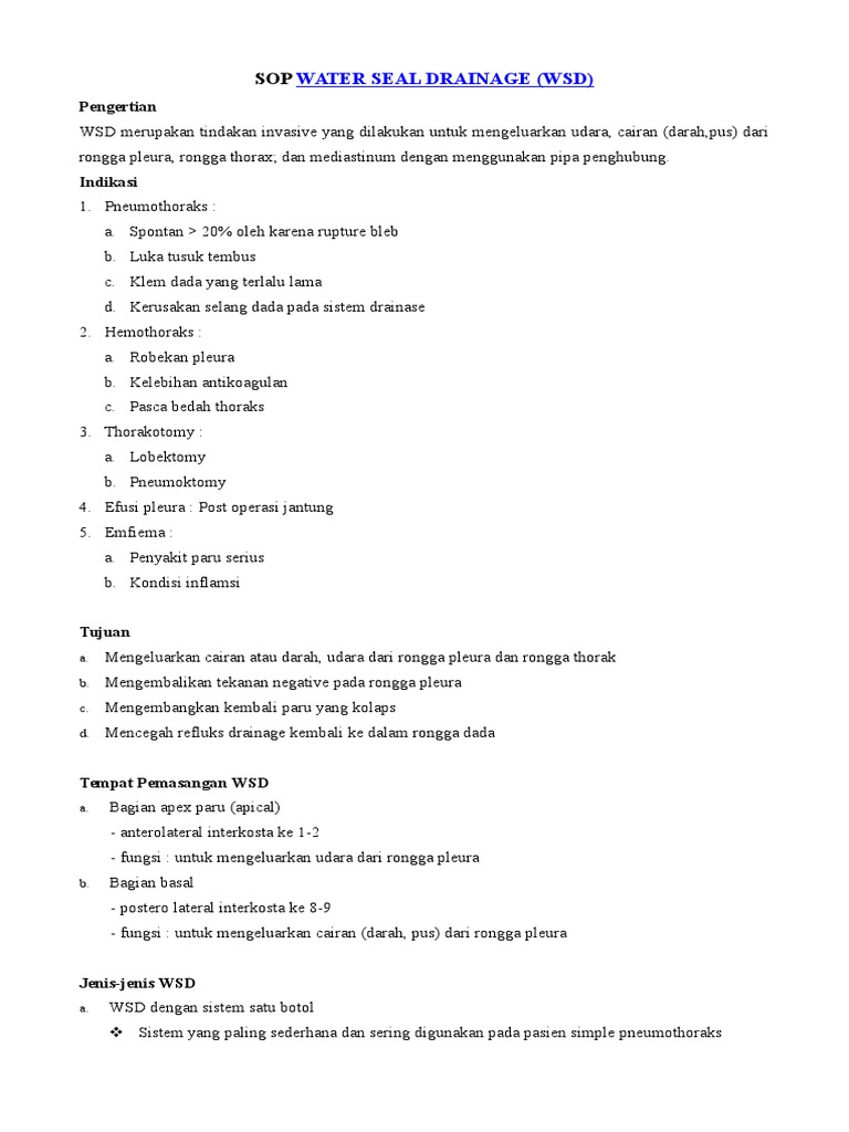 Sop Water Seal Drainage | PDF