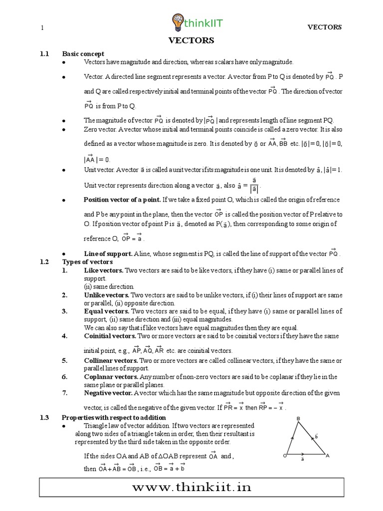 12 Vectors Pdf Pdf Norm Mathematics Euclidean Vector