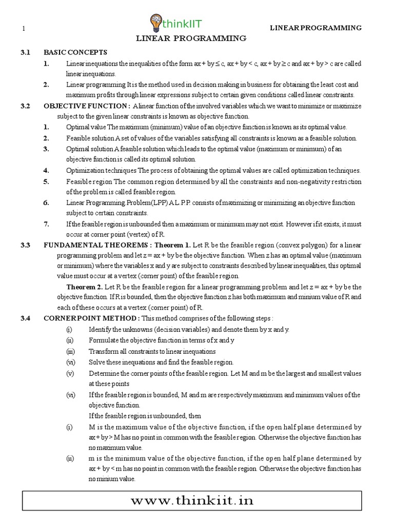 14 - Linear Programming PDF | PDF | Mathematical Optimization | Linear ...