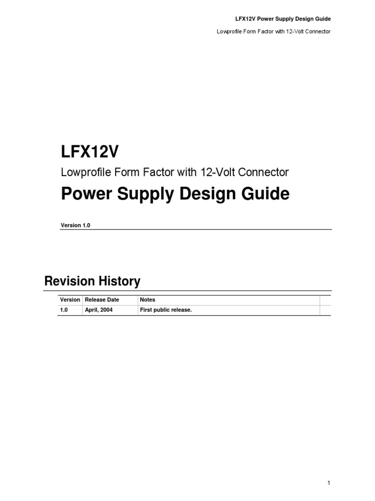 LFX12V PSU DG Rev 1.0 Public Release | PDF | Power Supply | Alternating ...