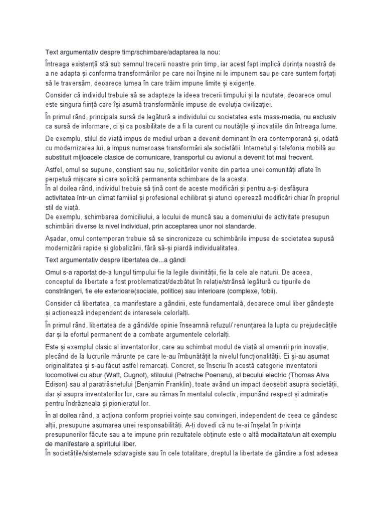 Text Argumentativ | PDF