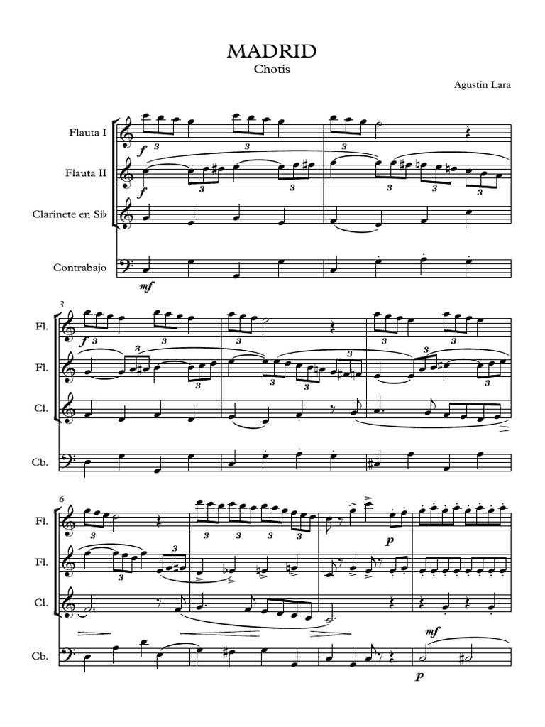 Madrid Chotis - Partitura Completa | PDF