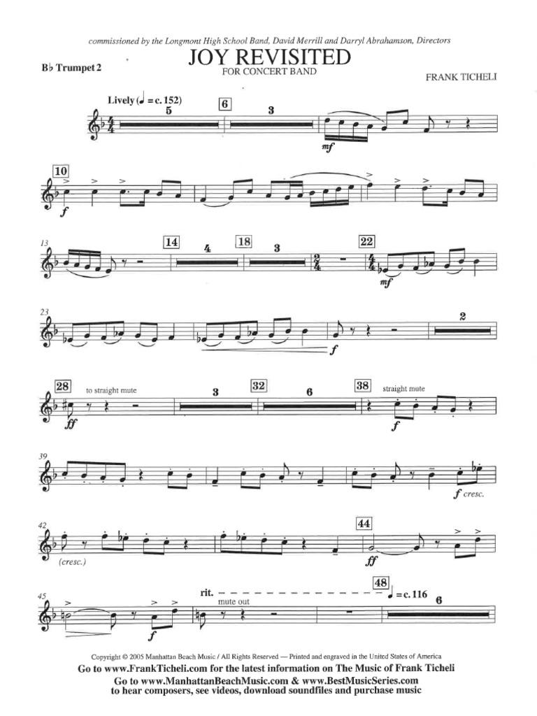 Trumpet 2 Frank Ticheli