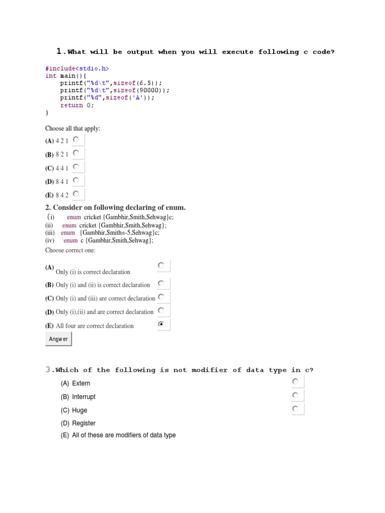 C Data Types For Students | Download Free PDF | Notation | Computer ...