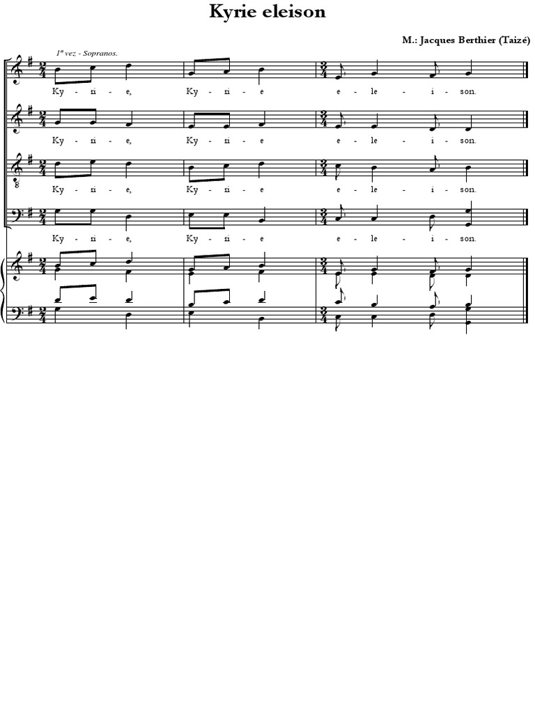 Kyrie Eleison : Paroles et Partition | PDF