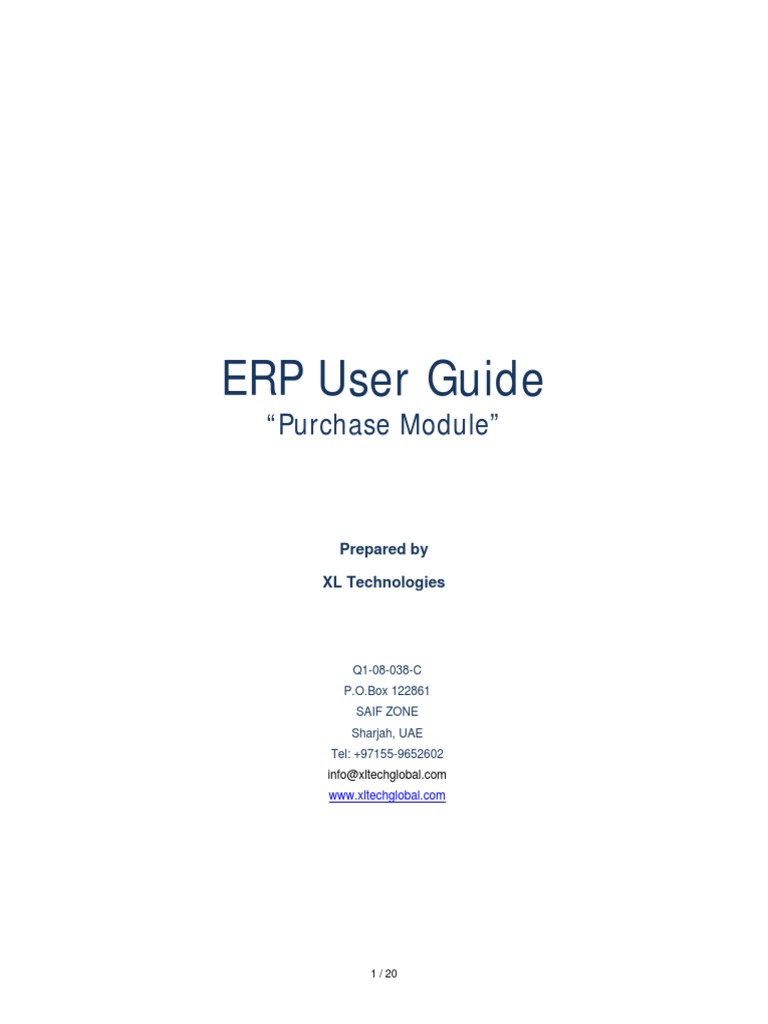 ERP User Guide: ERP User Guide: