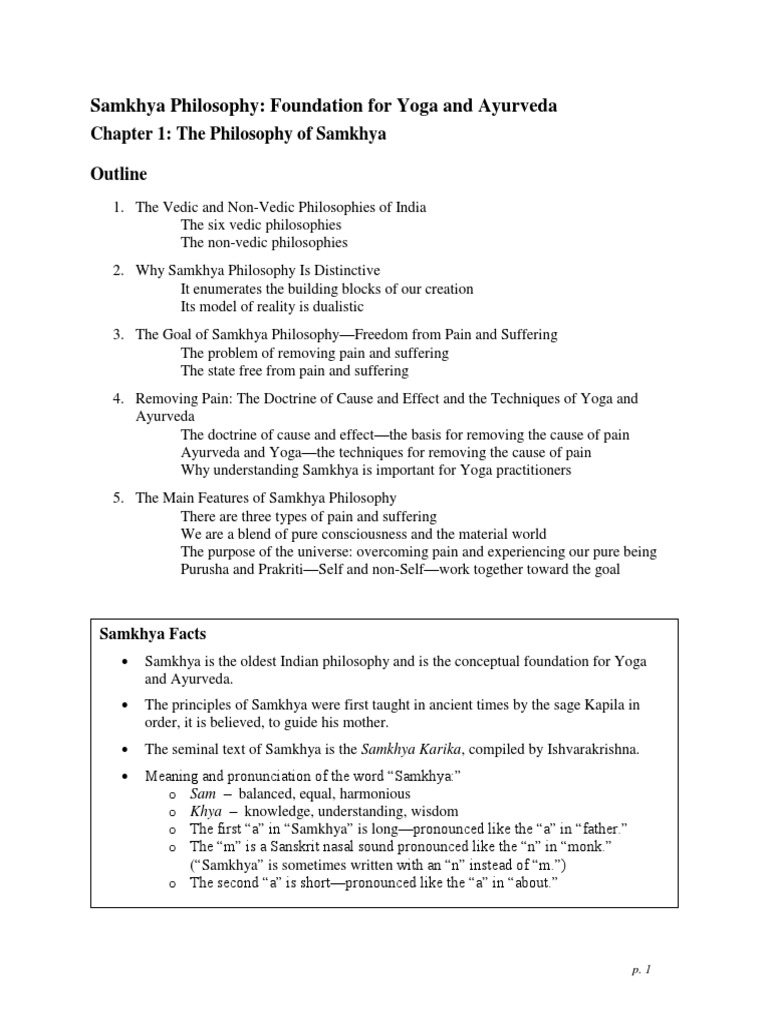 Samkhya Philosophy | PDF | Yoga | Vedas