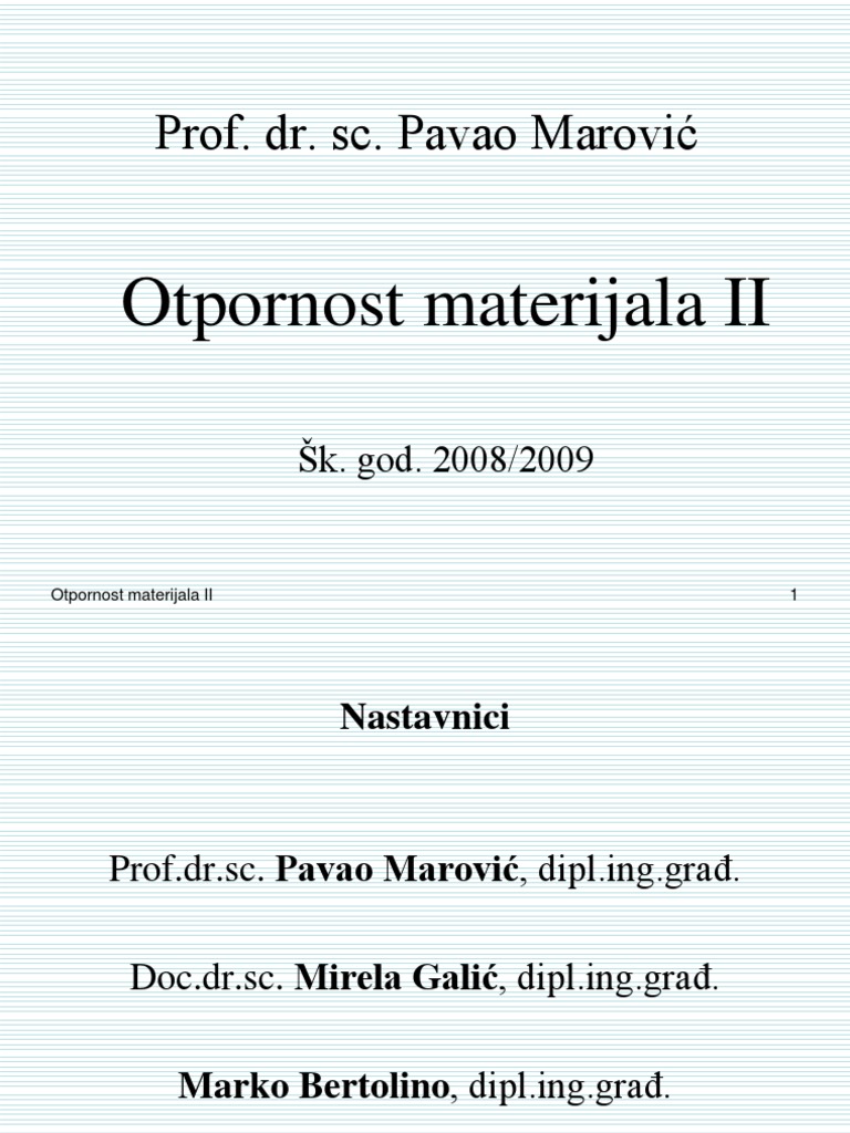 Otpornost Materijala | PDF