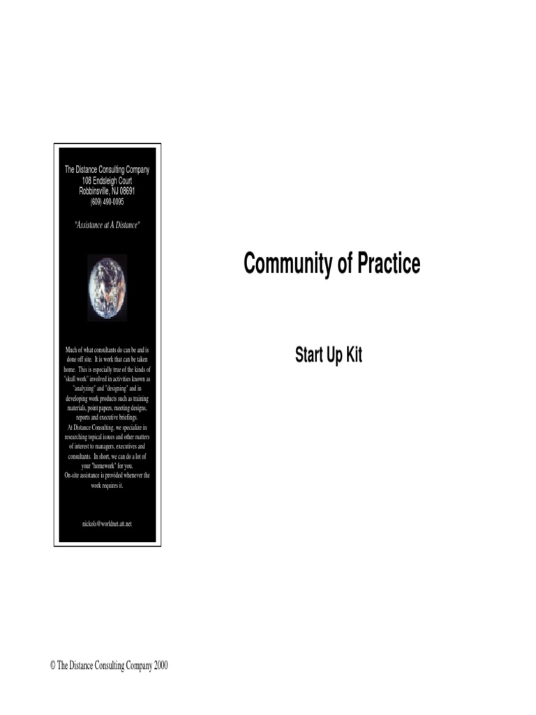 Community of Practice Start Up Kit | PDF | Expert | Educational Technology