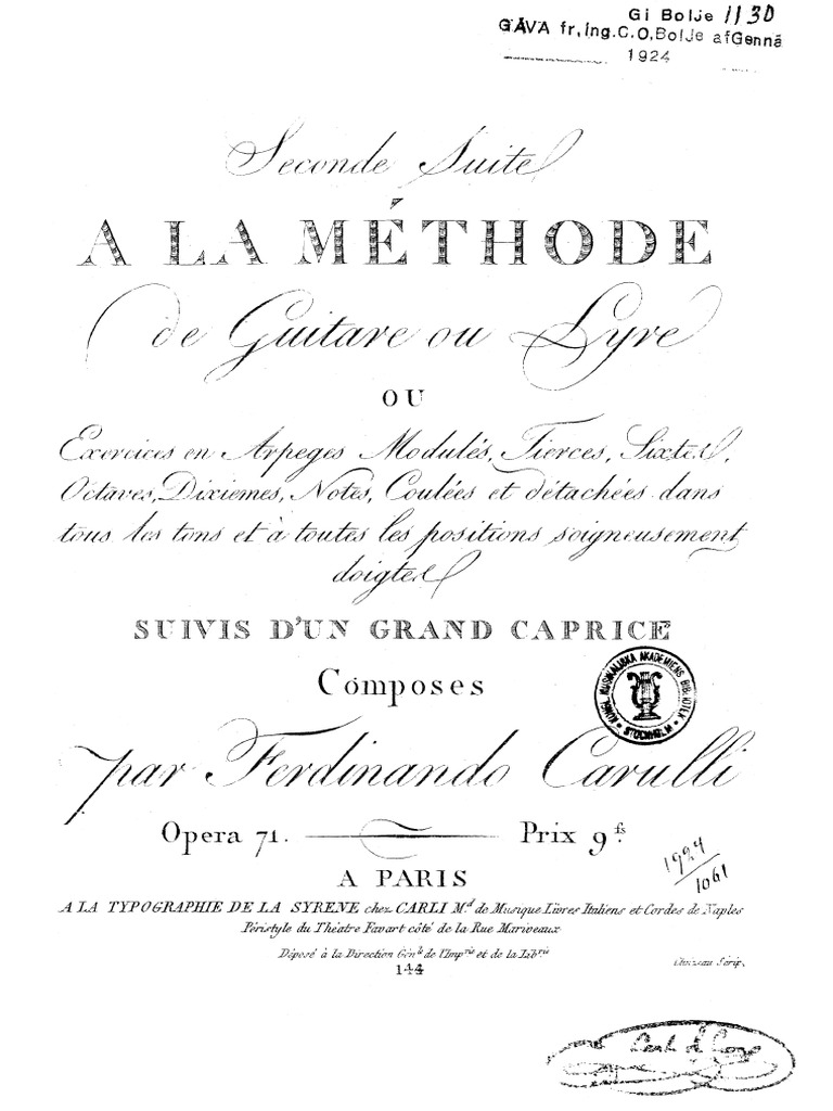 Ferdinando Carulli Guitar Method | PDF | Guitars | Guitar Family Instruments