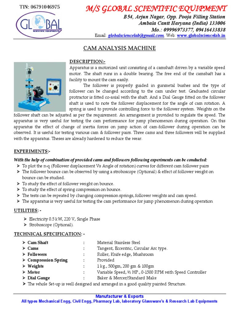 Cam Analysis Machine | PDF
