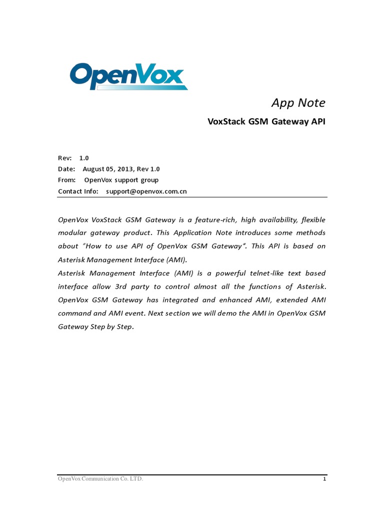 How To Use API of OpenVox GSM Gateway | PDF | Short Message Service | Application Programming ...