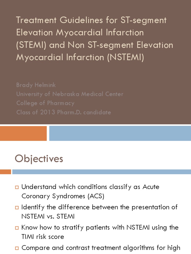 Stemi Vs Nstemi | PDF | Myocardial Infarction | Coronary Artery Disease