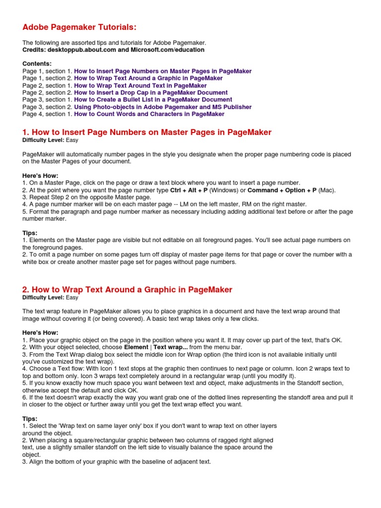 Adobe Pagemaker Tutorial Guide | PDF | Adobe Photoshop | Graphic Design