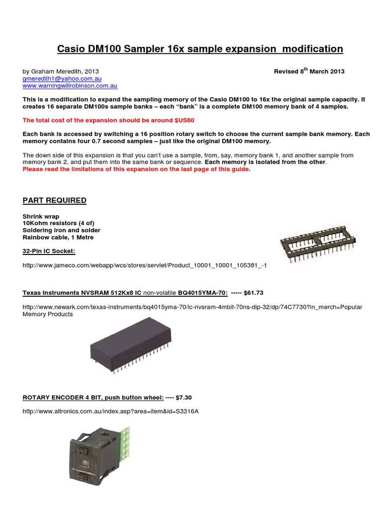 Casio DM100 Sample Expansion | Download Free PDF | Electrical Connector ...
