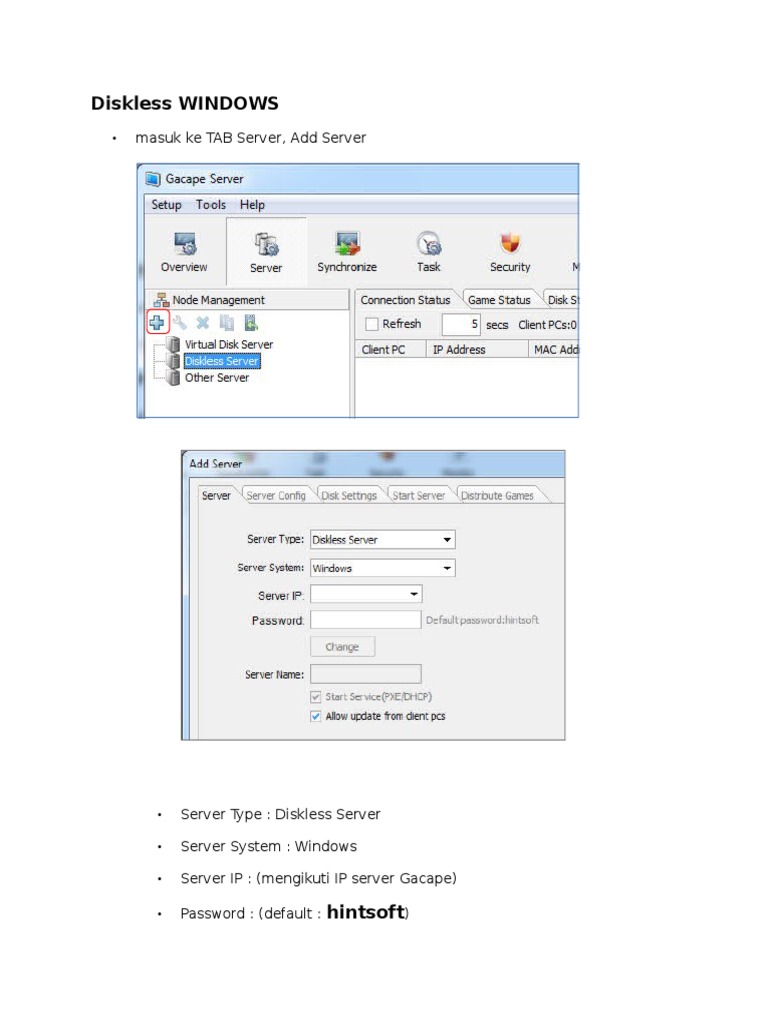 Diskless Windows Setup Guide | PDF | Games & Activities | Computers