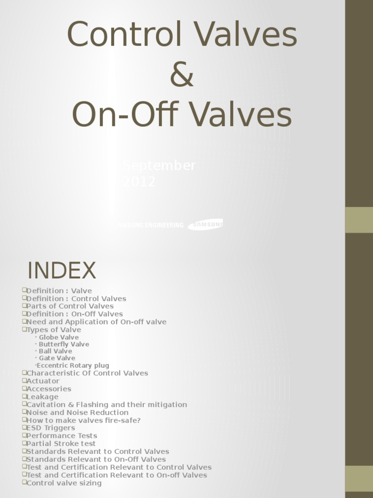 A Comprehensive Guide to Control Valves and On-Off Valves: Definitions ...