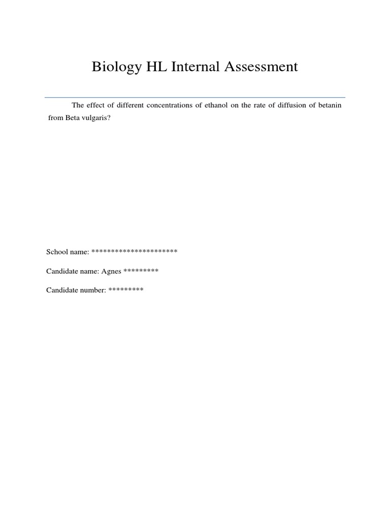 IB Biology Lab Report | PDF | Spectrophotometry | Statistical ...