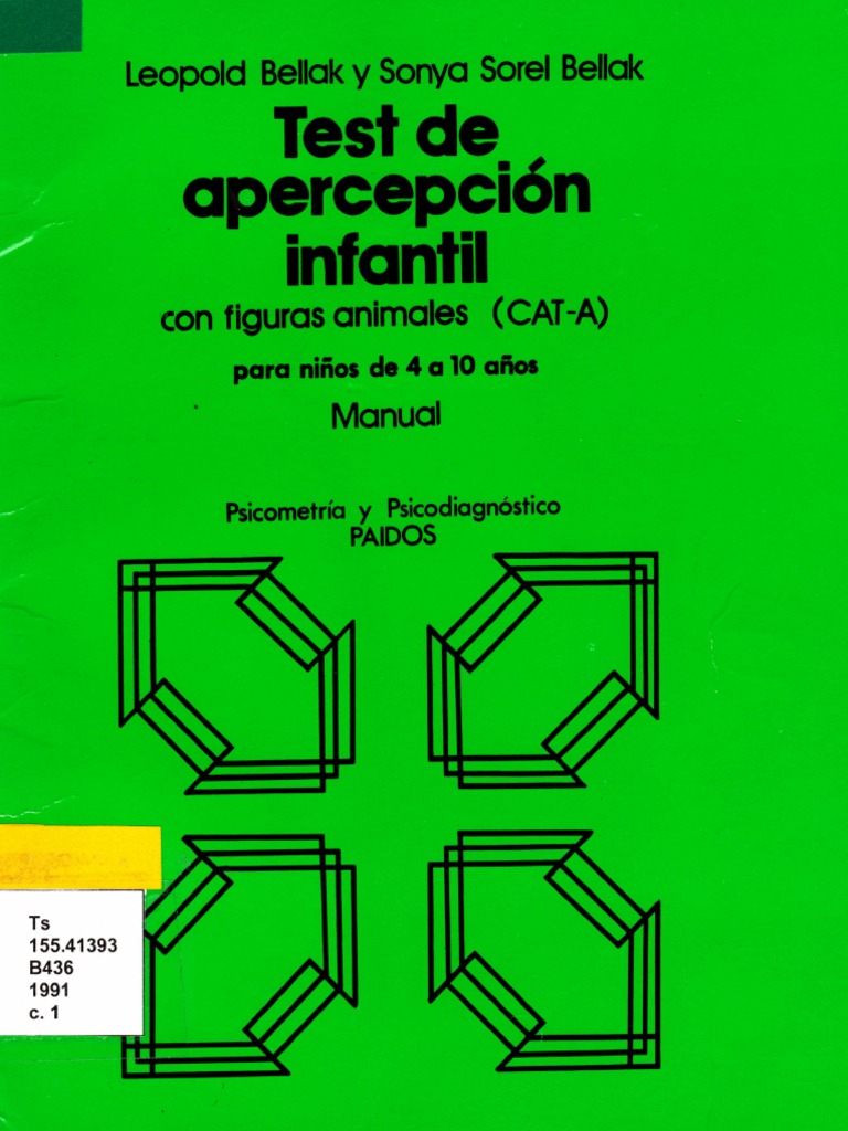 Test de Apercepción Infantil Con Figuras Animales CAT (Ed 1991) - A ...