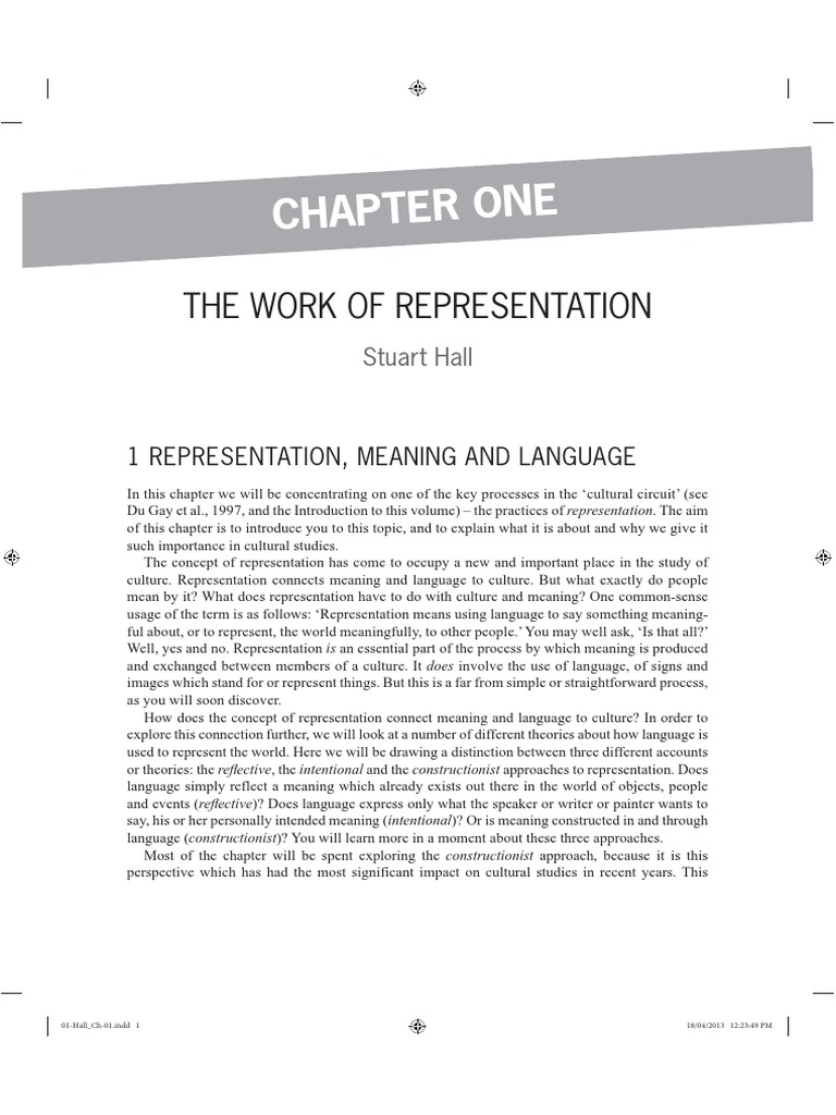 the concept of representation - stuart hall.pdf | Representation (Arts ...