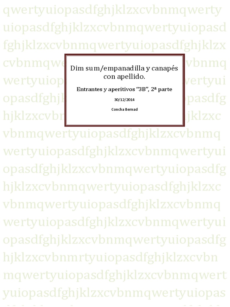 Dim Sum o Empanadillas y Canapes Con Apellidos PDF | PDF | Salsa | Panes