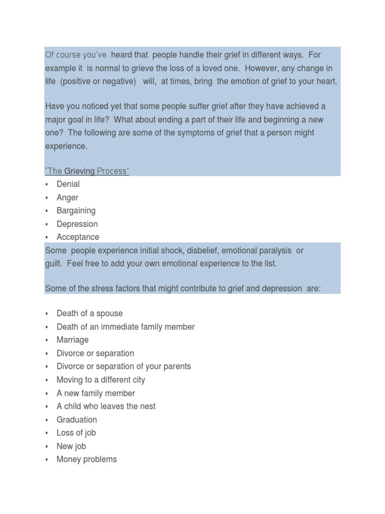 Eft For Grief | PDF | Grief | Behavioural Sciences