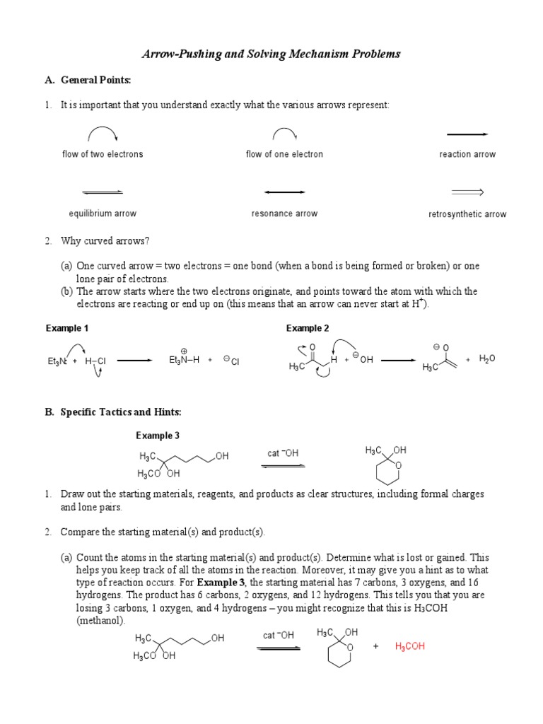 Arrow Pushing Review | PDF | Chemical Reactions | Alcohol