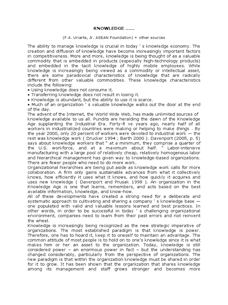 Knowledge Management | PDF | Tacit Knowledge | Knowledge Management