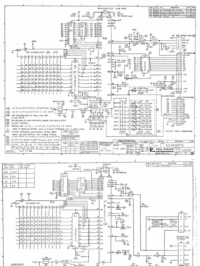 Keytronic AED Keyboard Schematic 1982 | PDF