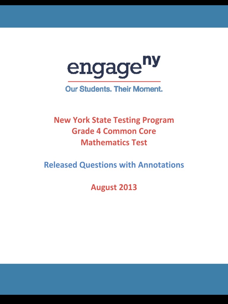 Grade 4 Common Core Math Test Questions | PDF | Multiple Choice ...