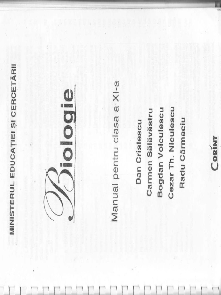 1 Manual Biologie Clasa Xi Corint | PDF