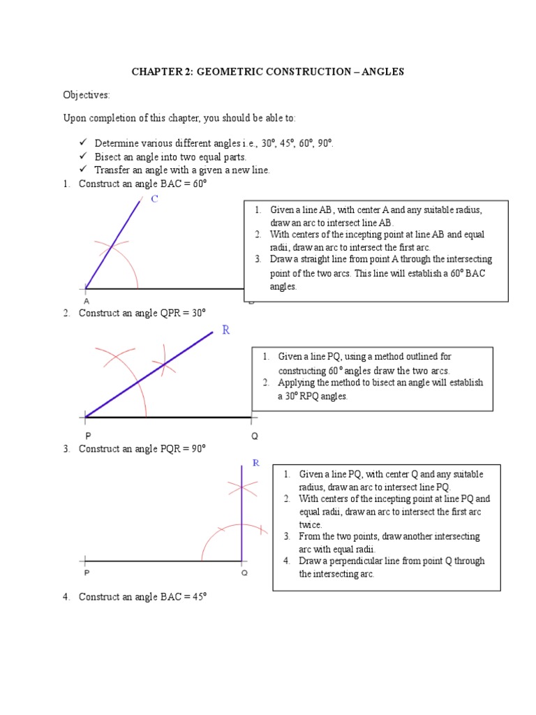 Geometric Angle Construction Guide | PDF