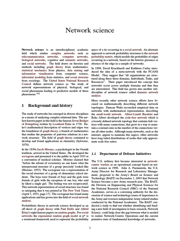 Network Science | PDF | Graph Theory | Systems Science