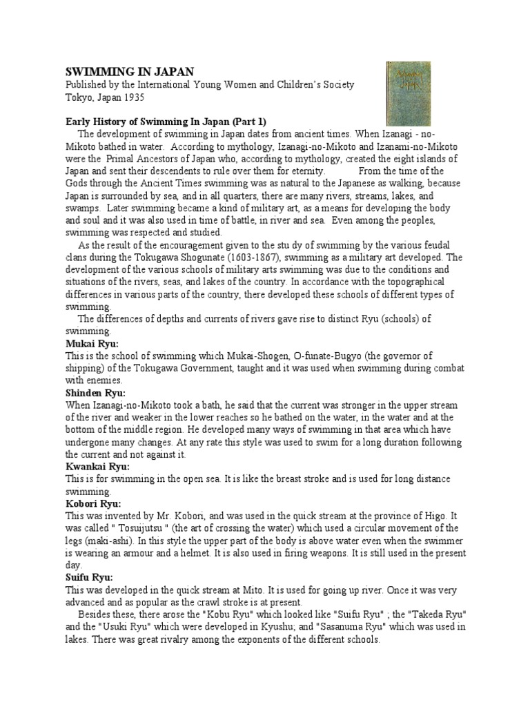 Swimming in Japan | PDF