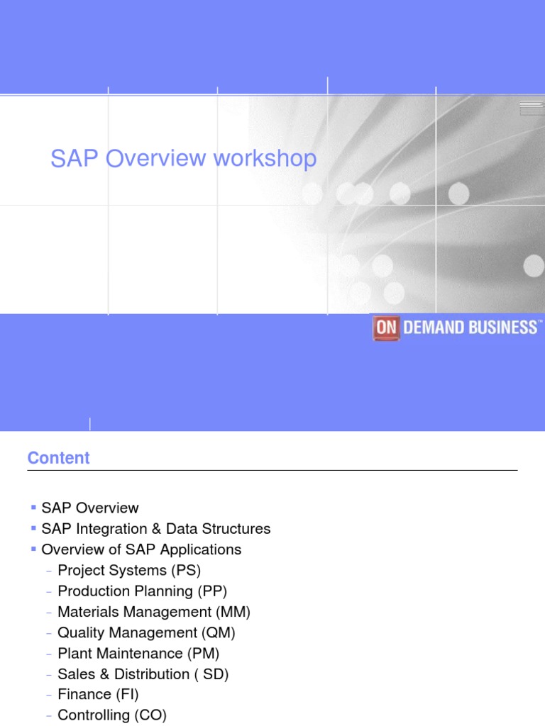 01 SAP Overview | PDF | Sap Se | Procurement