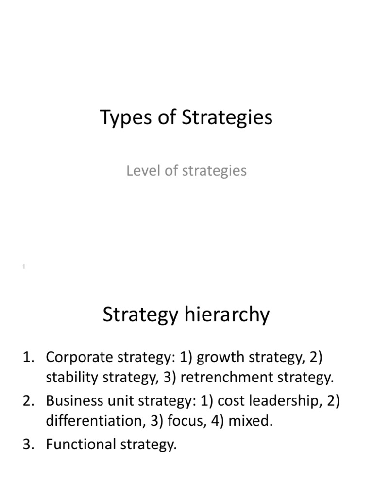 Types of Business Strategies Explained | PDF | Strategic Management ...