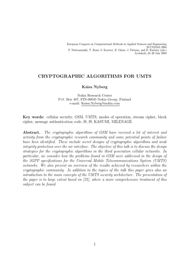 Umts Algorithm | PDF