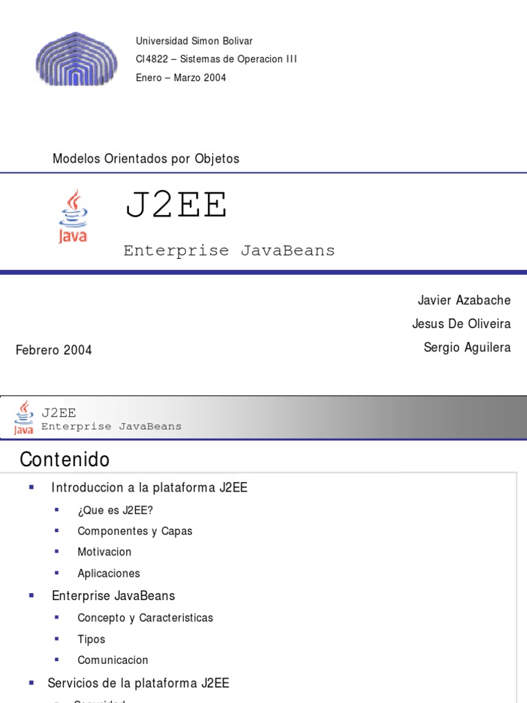 Explicacion de J2EE | PDF | Enterprise Java Beans | Plataforma Java