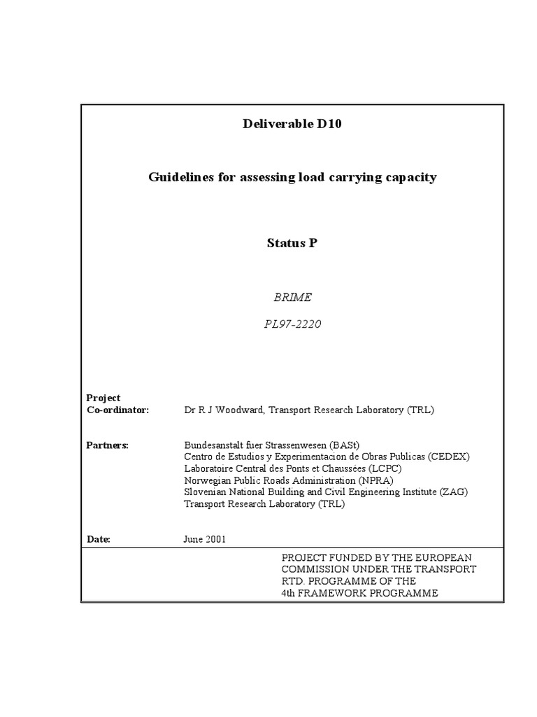 D10 Guidelines for assessing bridge load carrying capacity | PDF ...