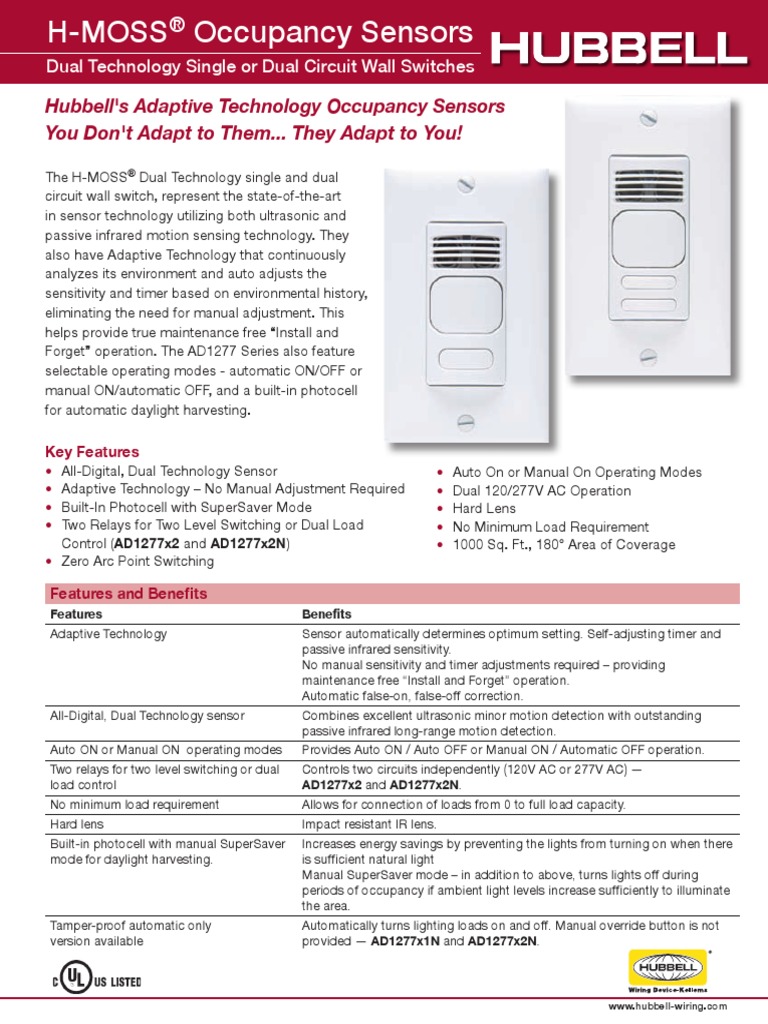 Hubbell Daylight Sensor SENSOR HUBBELL Ad1277 | PDF | Lighting