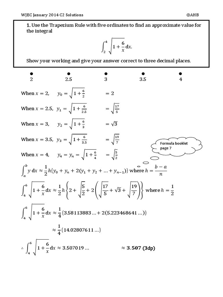 AHB Solutions C2 Jan 2014 | PDF | Circle | Trigonometric Functions