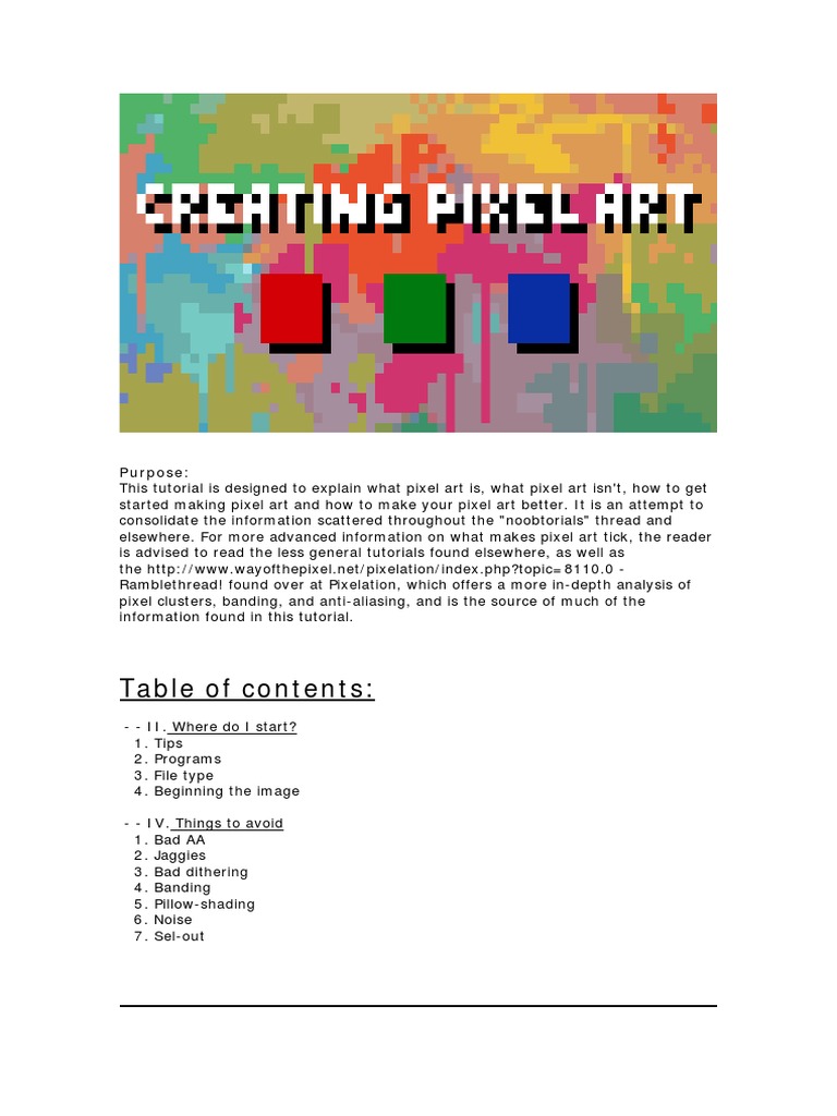 Pixel Art | PDF | Color | Pixel