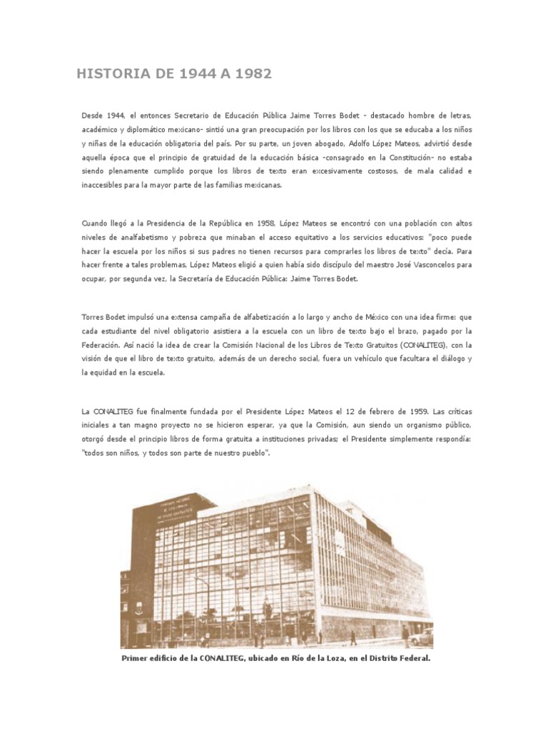 Historia Del Libro de Texto Gratuito | PDF | México | Educación primaria