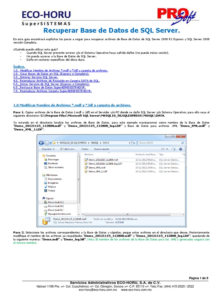 Guía para Recuperar SQL Server 2008 | PDF | Servidor SQL de Microsoft | Archivo de computadora