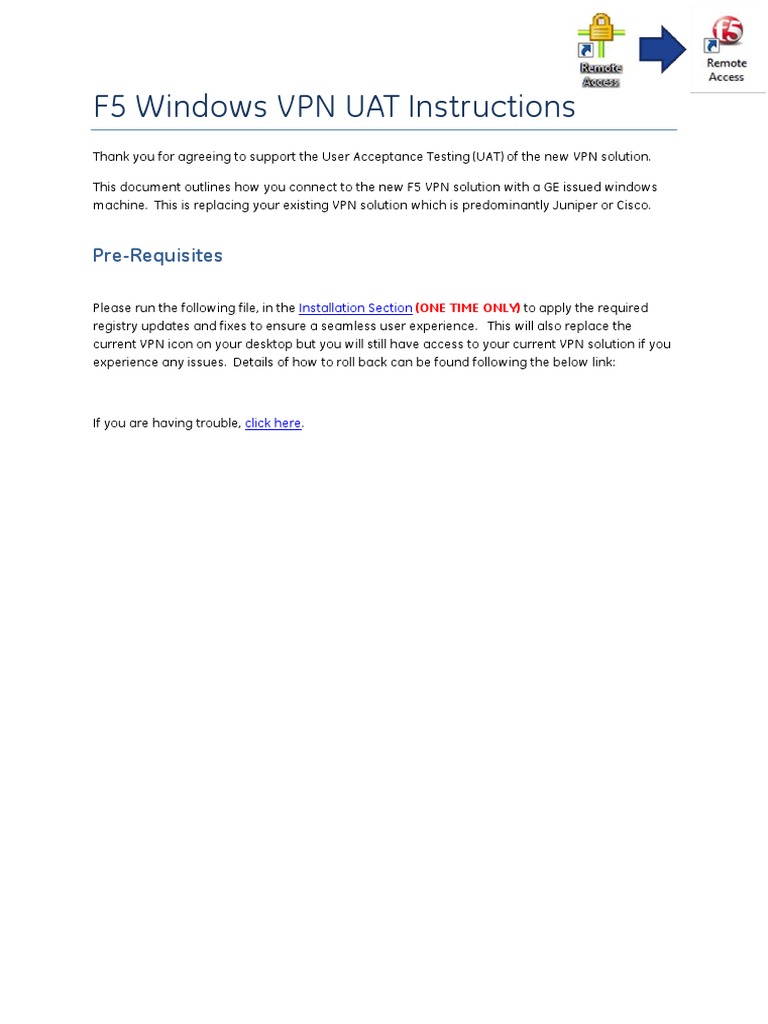 F5 VPN UAT Windows Instructions | PDF | Google Chrome | Web Browser