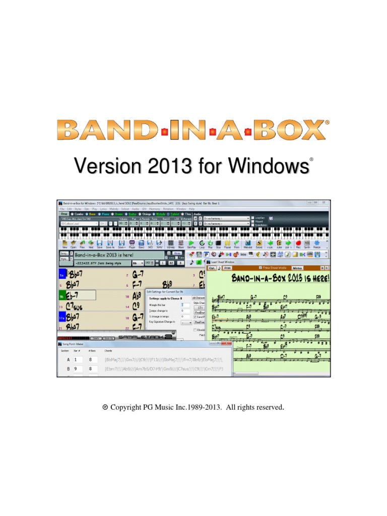 Band-in-a-Box 2013 Manual PDF | PDF | Synthesizer | Computing