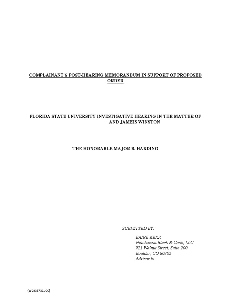 Post-Hearing Brief | Download Free PDF | Consent | Evidence (Law)
