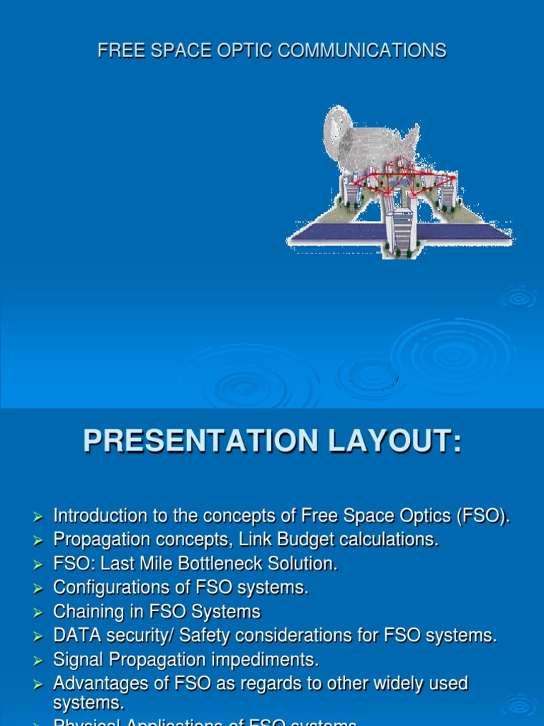 Free Space Optic Communications | PDF | Scattering | Last Mile